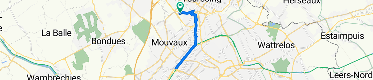De Route sans nom, Tourcoing à Route sans… - Cycling Route - 🚲 Bikemap