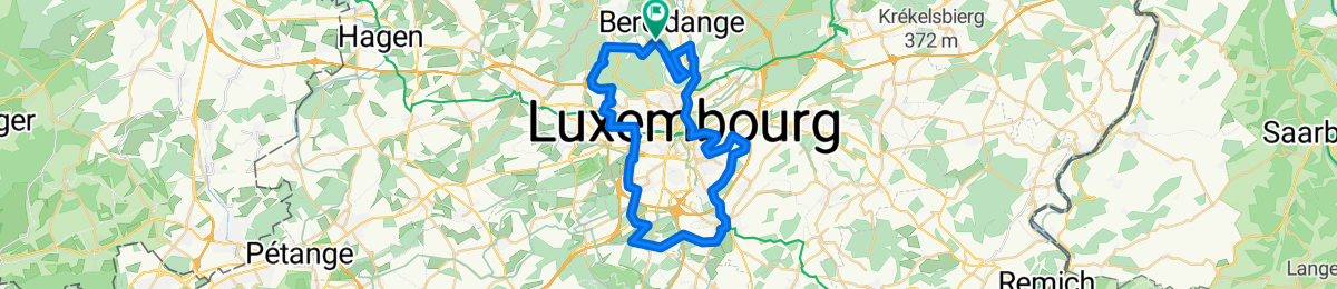Pistes Cyclables Luxembourg - PC1 (Centre) - Cycling Route - 🚲 Bikemap